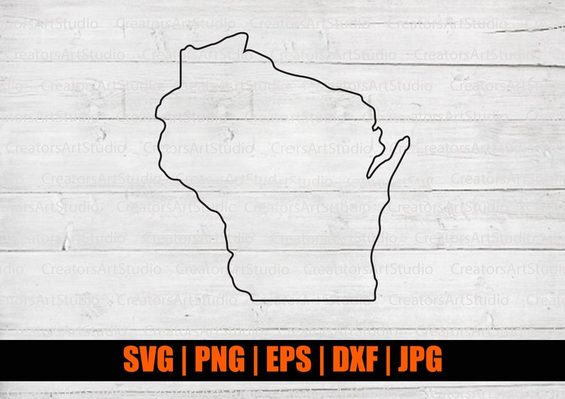 Wisconsin Outline Svg Png Eps Dxf Jpg Files Clip Art - Etsy