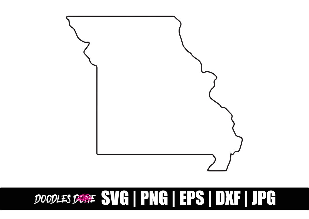 Missouri Outline Svg, Png, Eps, Dxf, Jpg Files, Clip Art, Vector ...