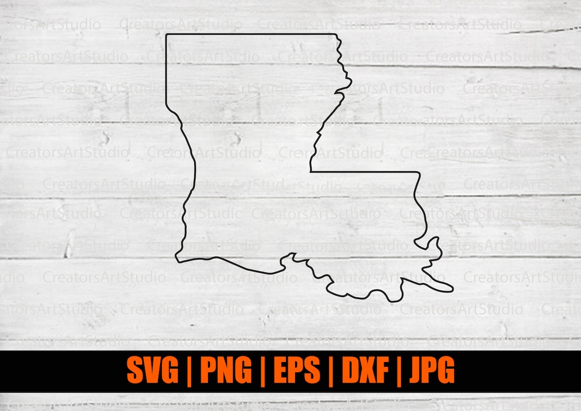 Louisiana Outline Svg Png Eps Dxf Jpg Files Instant - Etsy