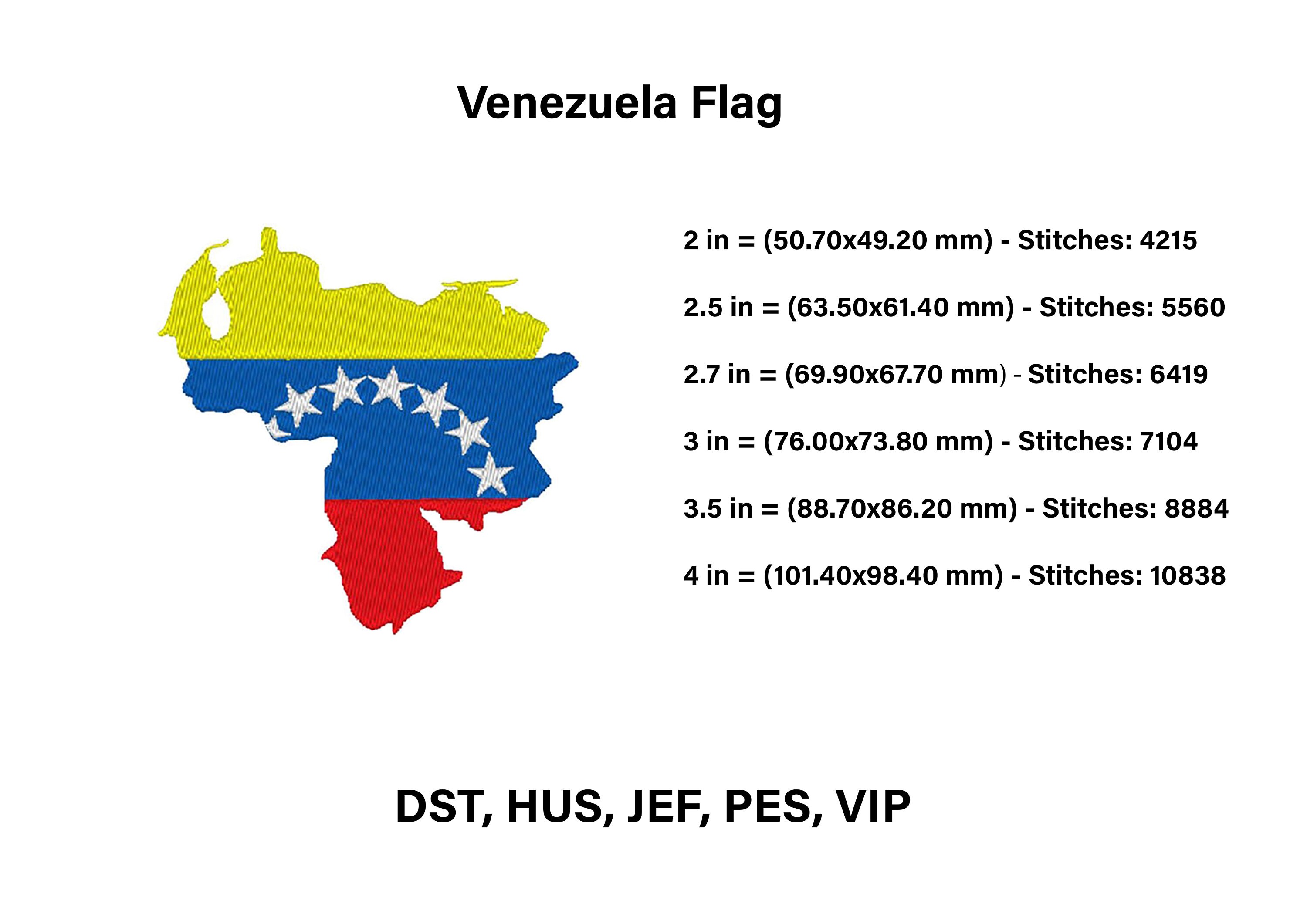 Venezuela Flag Machine Embroidery Design - INSTANT Download - Pes ...