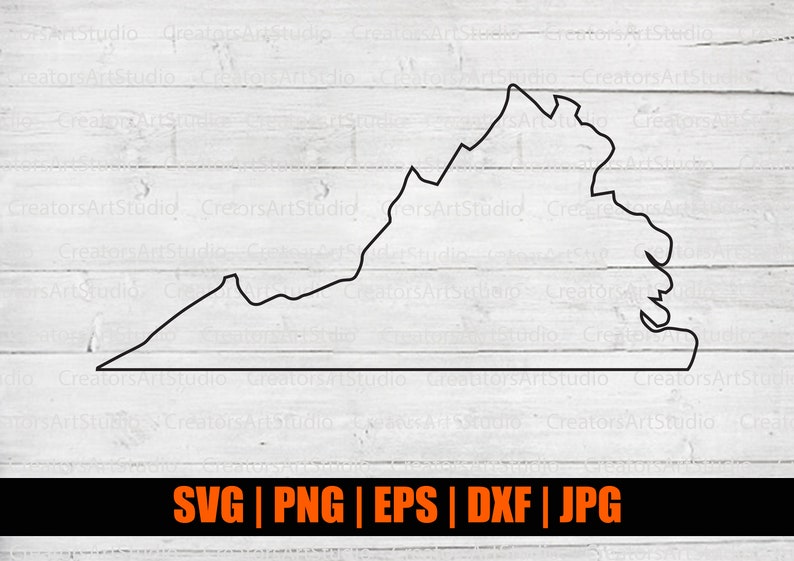 Virginia Outline Svg Png Eps Dxf Jpg Files Clip Art - Etsy