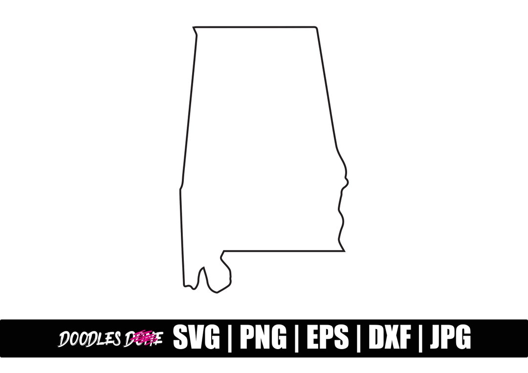 Alabama Outline Svg, Png, Eps, Dxf, Jpg Files, Clip Art, Vector, Cricut ...