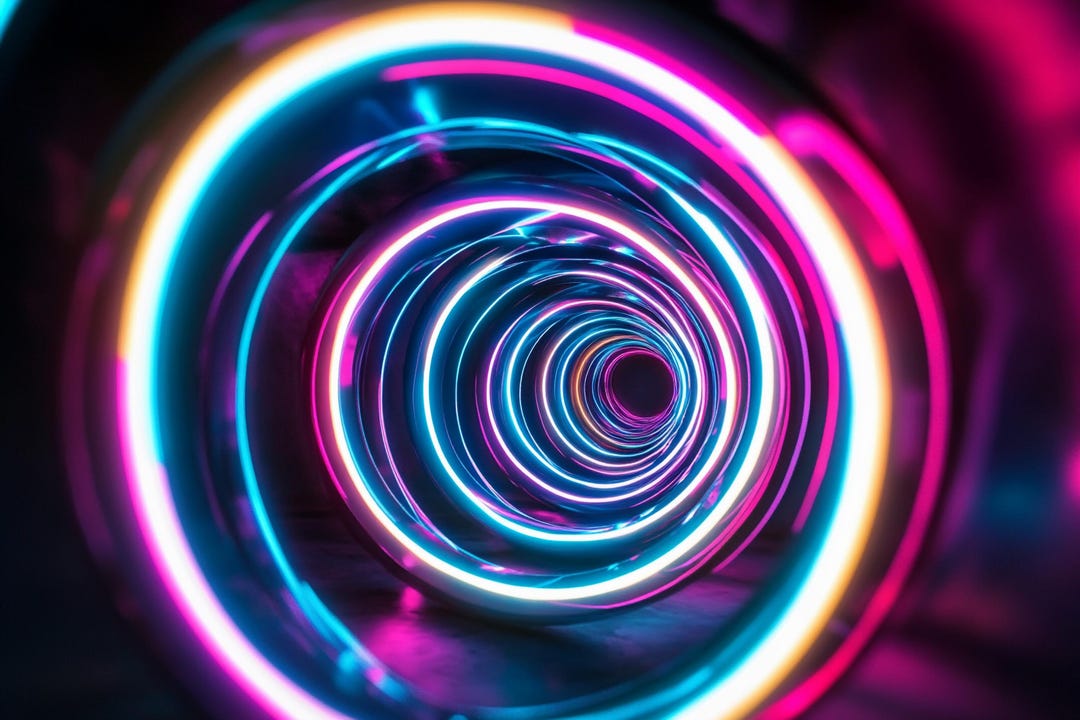 Neon Lights Digital Backdrops PNG | Bundle Vibrant Glow Backgrounds for ...