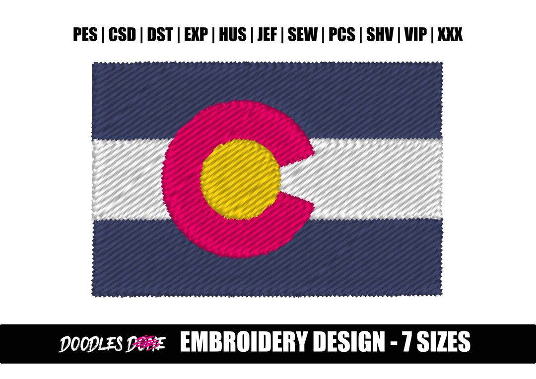 Colorado Flag Machine Embroidery Design | Pes Format | DST Format - Etsy