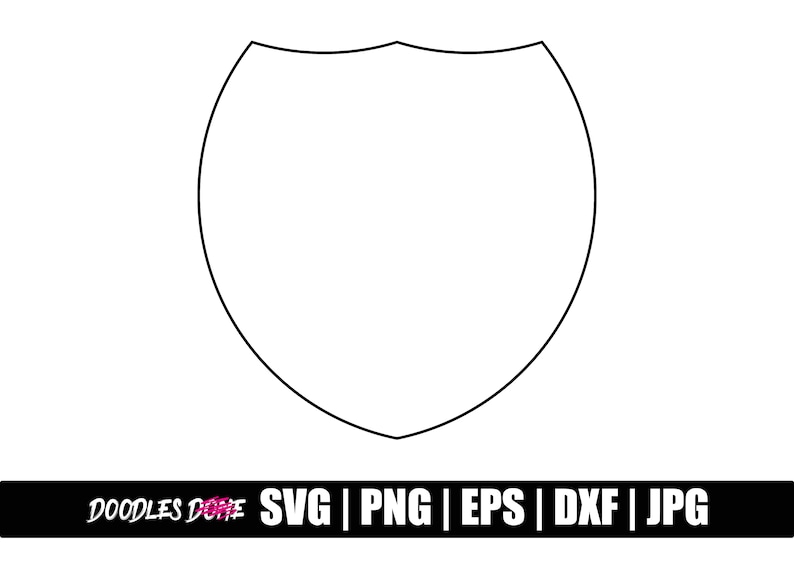 Interstate Shield Outline SVG | Interstate Shield Clip Art | Interstate ...