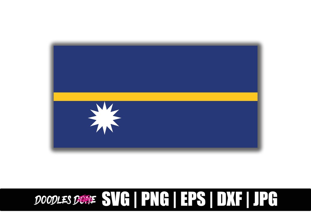 Nauru Flag Svg, Png, Eps, Dxf, Jpg Files, Clip Art, Vector, Cricut, Cut File - Instant Download ...