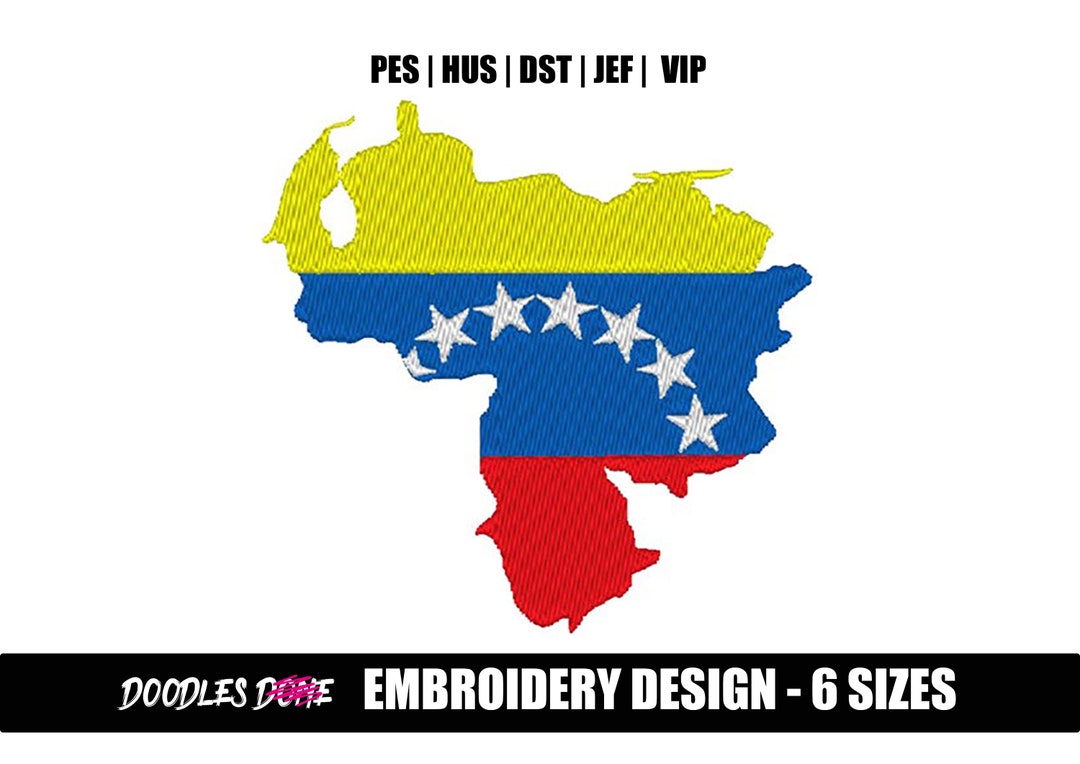 Venezuela Flag Machine Embroidery Design - INSTANT Download - Pes ...