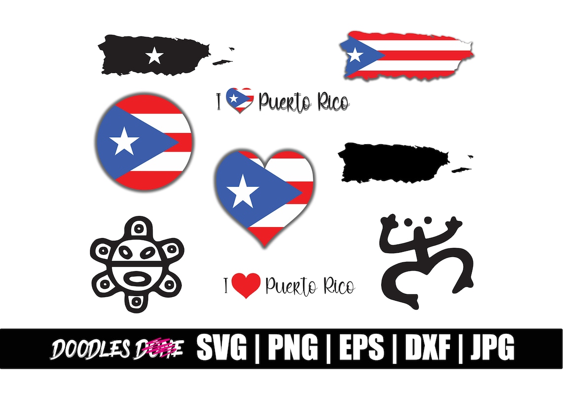 Puerto Rico Bundle Svg Png Eps Dxf Jpg Files Clip Art - Etsy
