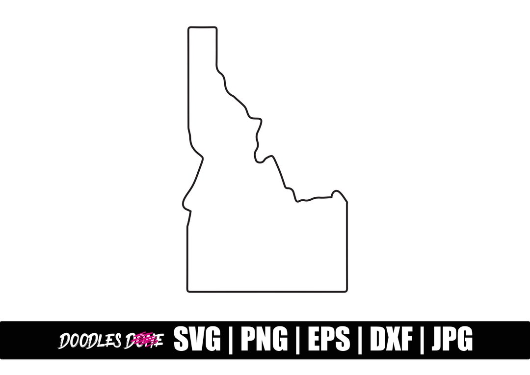 Idaho Outline Svg, Png, Eps, Dxf, Jpg Files, Clip Art, Vector, Cricut ...