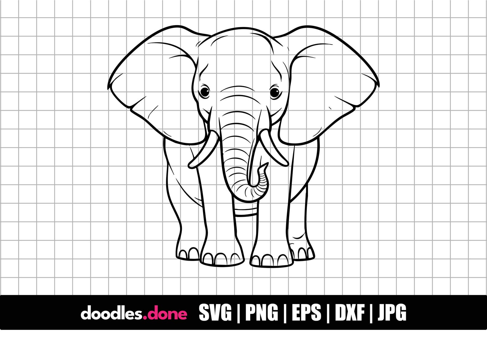 Elephant SVG Cut File | Elephant Clip Art PNG JPG Vector for Cricut ...