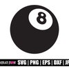 8 Ball Pool Svg, Billiards Svg, Burning Eight Ball Svg, Png, Eps Vector ...