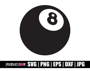 8 Ball Pool Billiard Ball SVG Files | 8 Ball Billiard Ball Cut Files ...