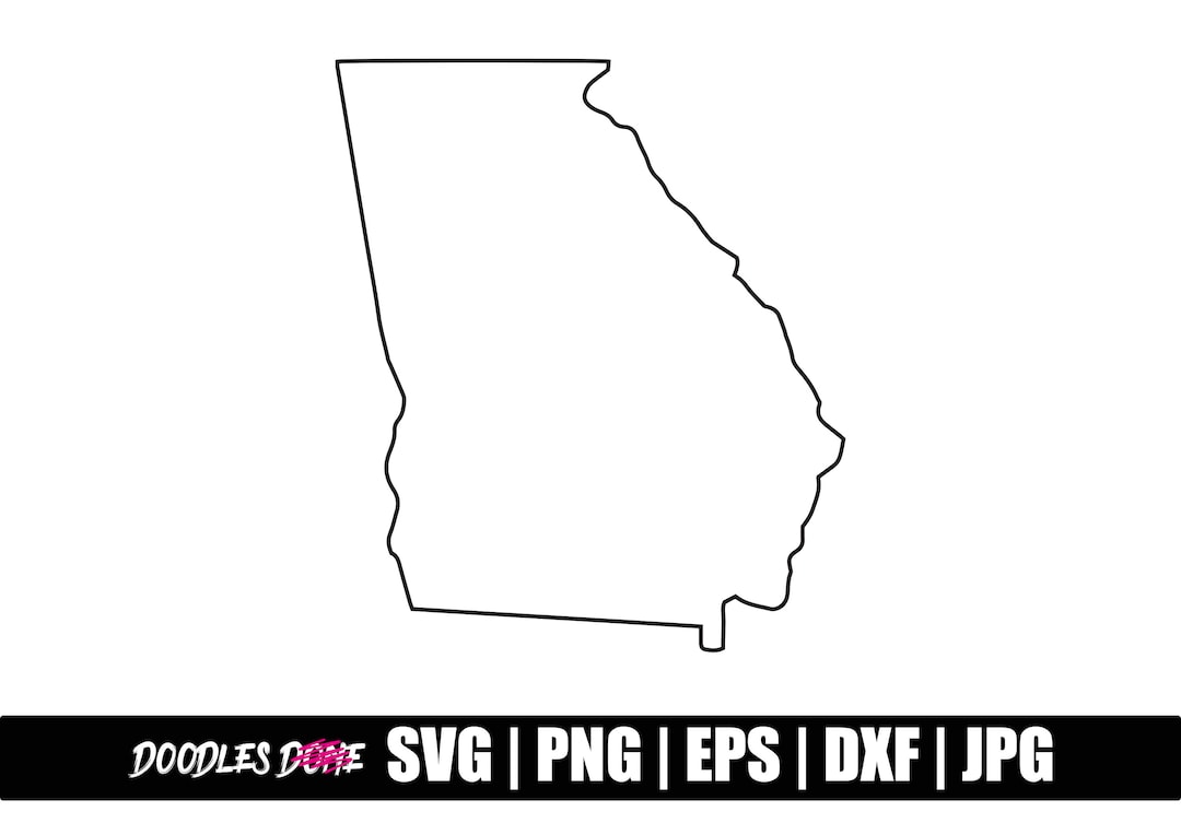 Georgia Outline Svg, Png, Eps, Dxf, Jpg Files, Clip Art, Vector, Cricut ...