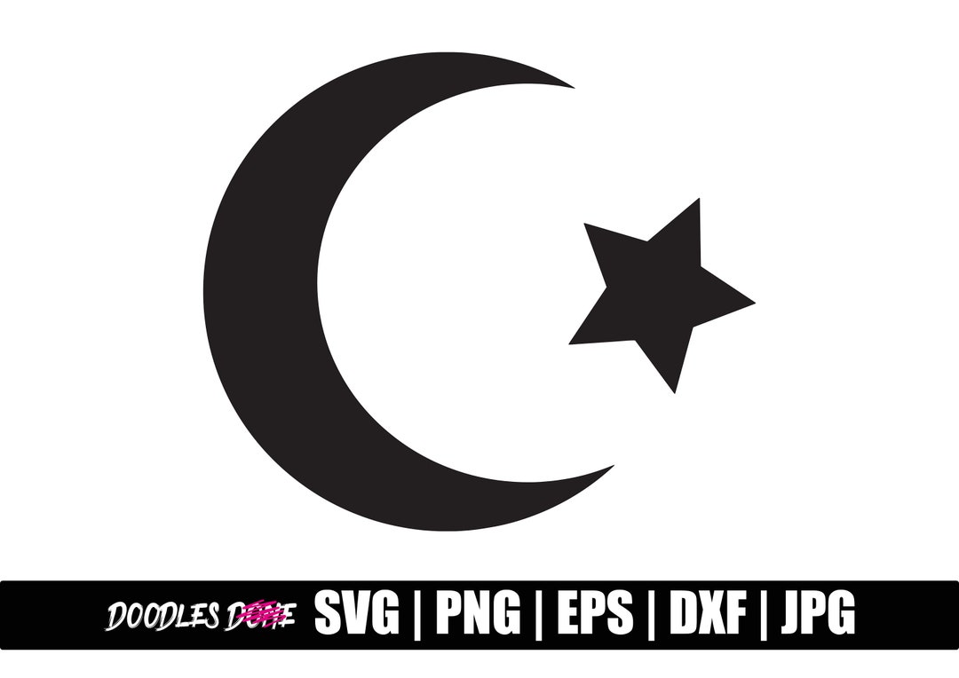 Crescent Moon Svg, Png, Eps, Dxf, Jpg Files, Clip Art, Vector, Cricut ...