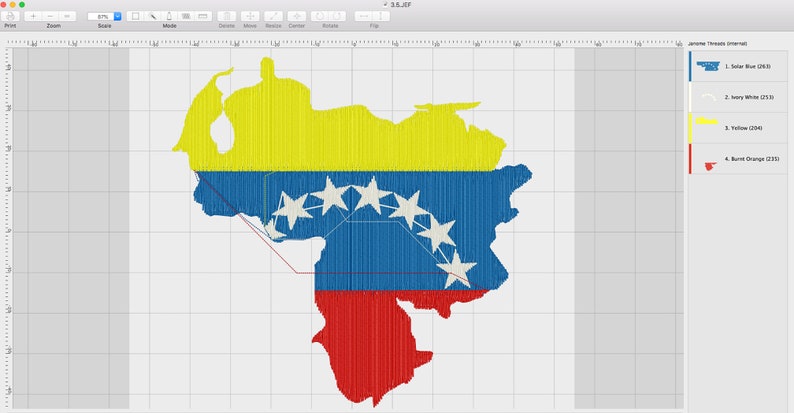 Venezuela Flag Machine Embroidery Design - INSTANT Download - Pes ...