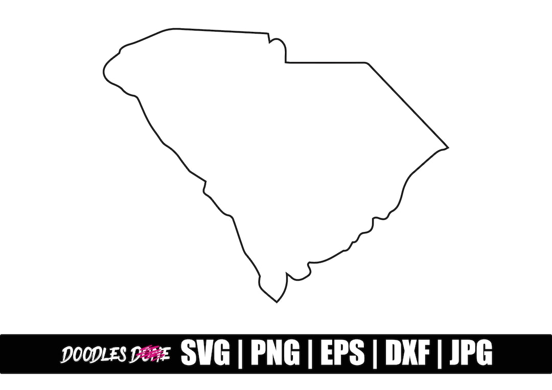 South Carolina Outline Svg, Png, Eps, Dxf, Jpg Files, Clip Art, Vector ...