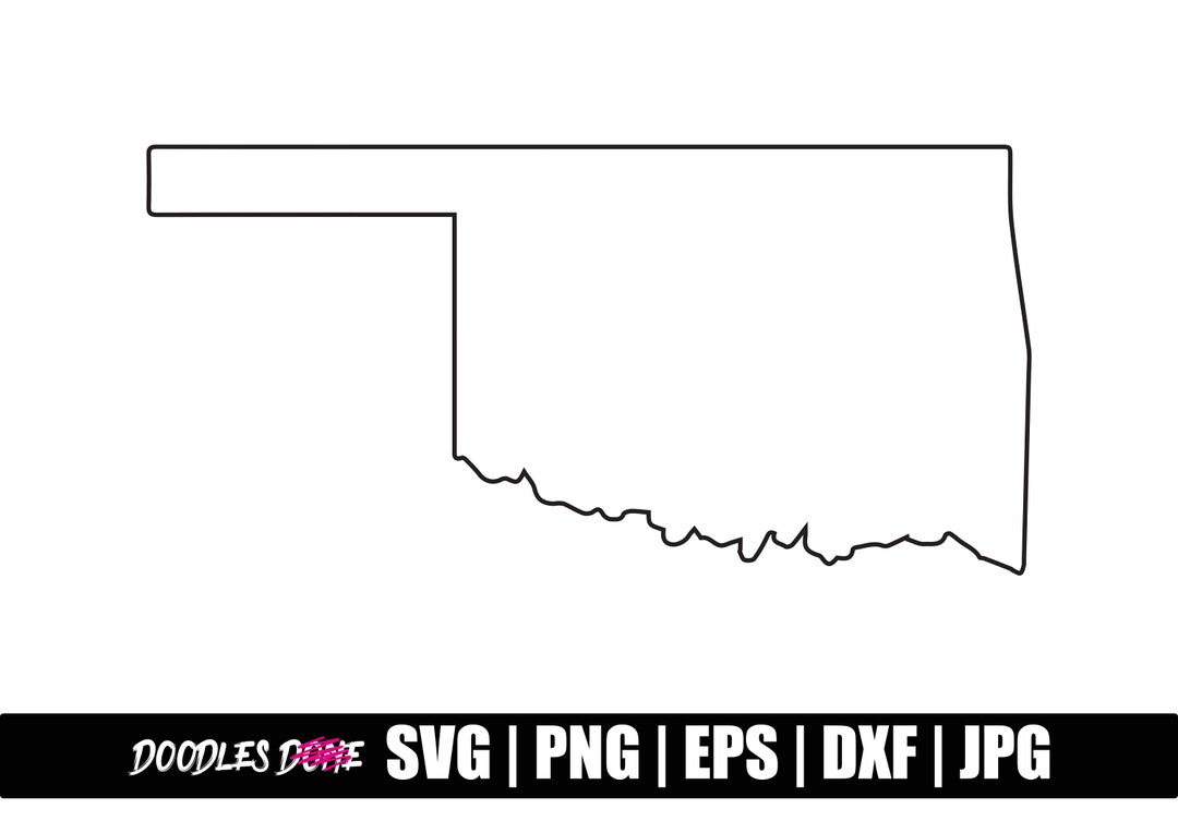 Oklahoma Outline Svg, Png, Eps, Dxf, Jpg Files, Clip Art, Vector ...