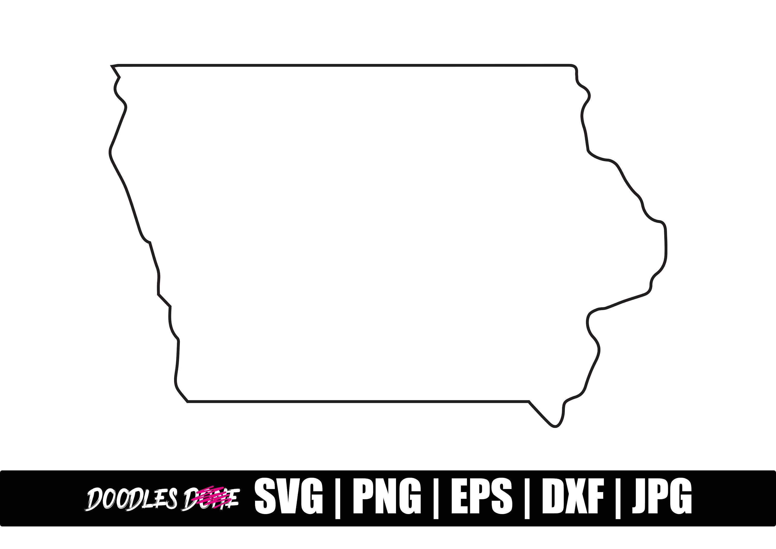 Esquema de Iowa SVG / Esquema de Iowa SVG / Iowa Clip Art / Iowa Vector ...
