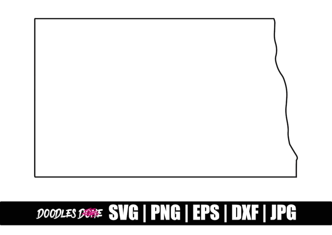 North Dakota Outline Svg, Png, Eps, Dxf, Jpg Files, Clip Art, Vector ...