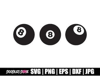 8 Ball Pool Billiard Ball SVG Files | 8 Ball Billiard Ball Cut Files ...