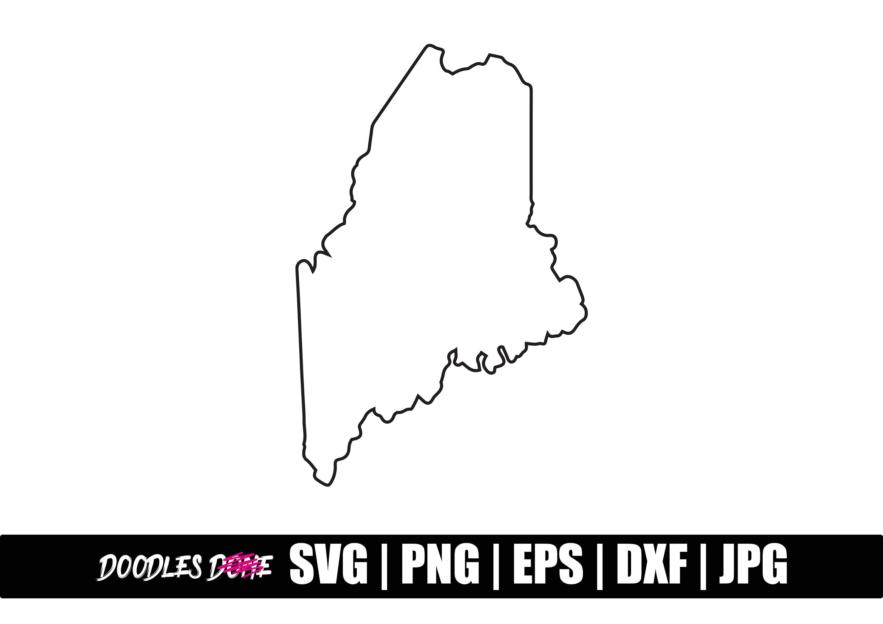 Maine Outline SVG | Maine PNG | Maine State Clip Art | Maine State ...