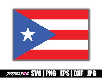 Puerto Rico Flag Shape Transparent Svg Png Dxf Eps Pdf - Etsy