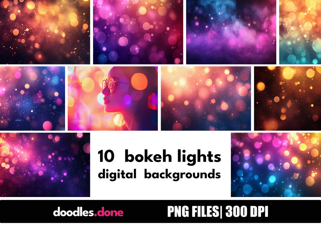Bokeh Lights Digital Background PNG Files – Soft Blurred Glow Textures ...