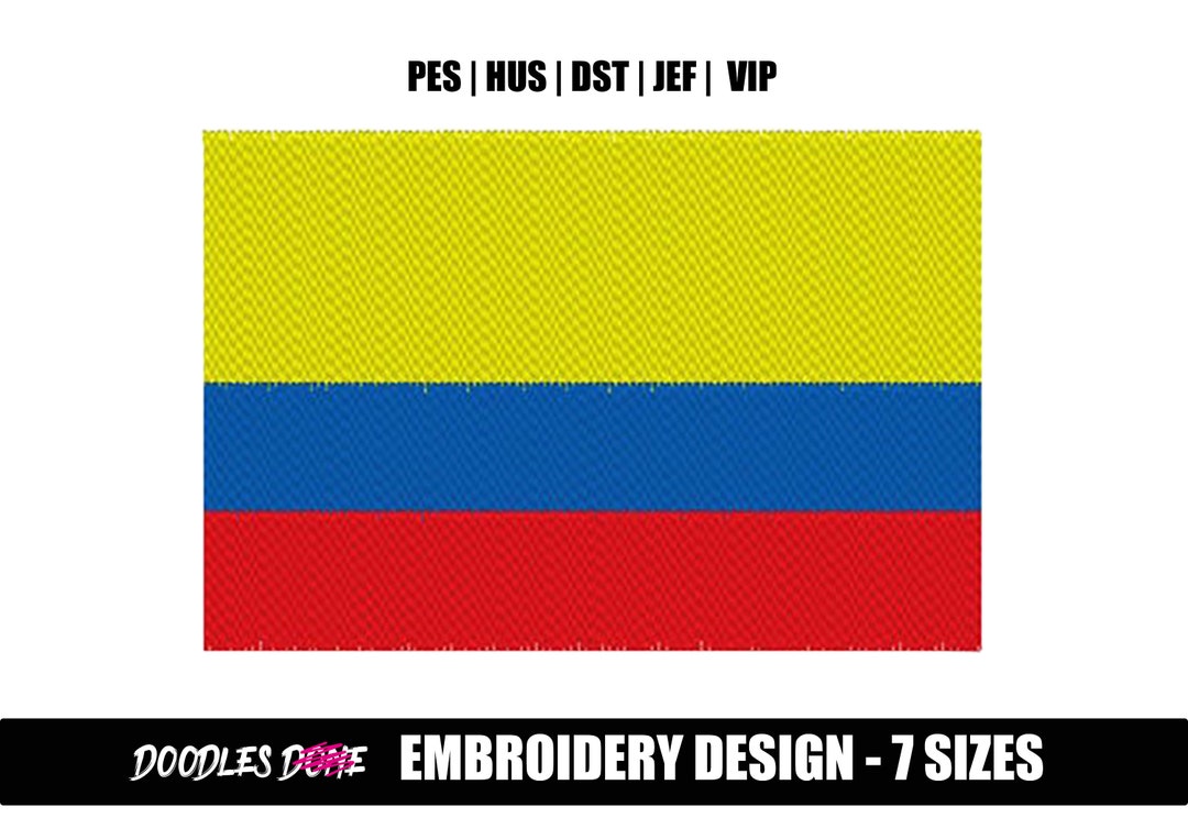 Colombia Flag Machine Embroidery Design | - INSTANT Download - Pes ...