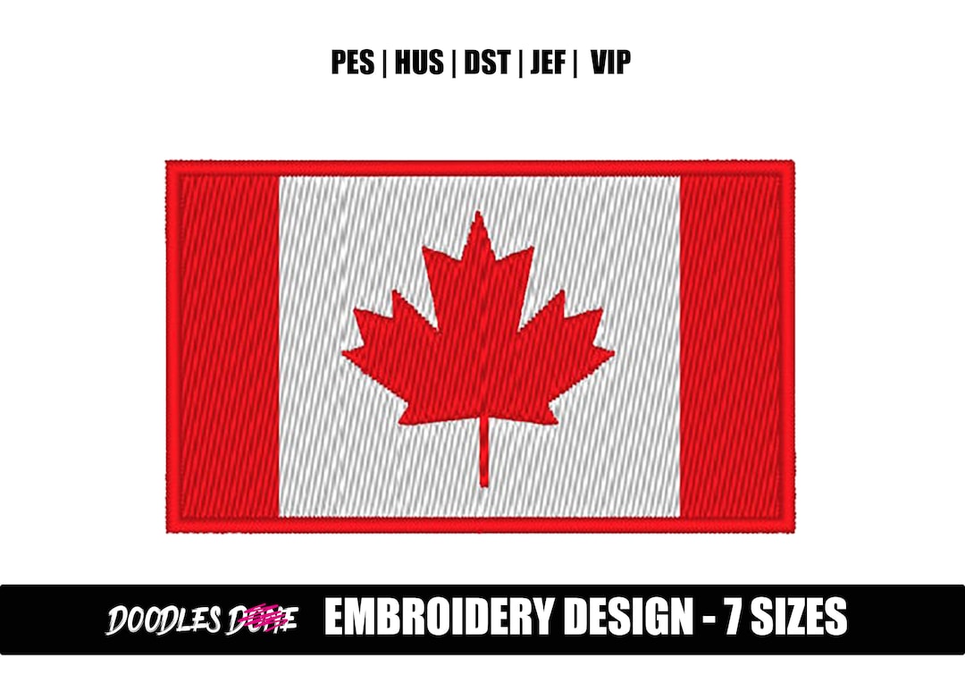Canada Flag Embroidery Design - INSTANT Download - Pes Format - Etsy