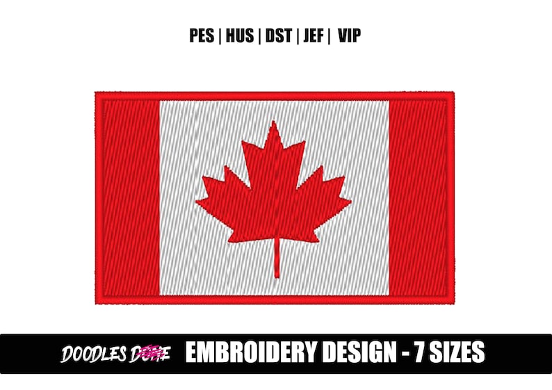Canada Flag Embroidery Design - INSTANT Download - Pes Format - Etsy
