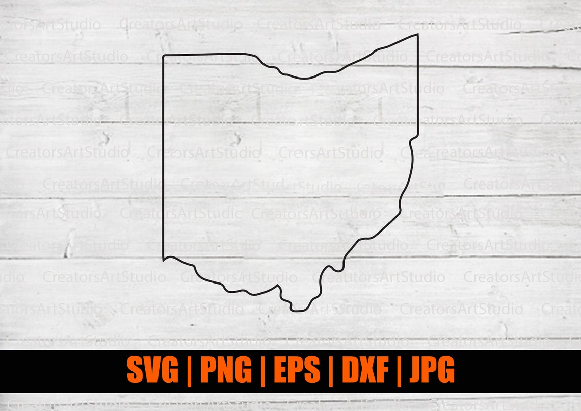Ohio Outline Svg Png Eps Dxf Jpg Files Clip Art Vector - Etsy