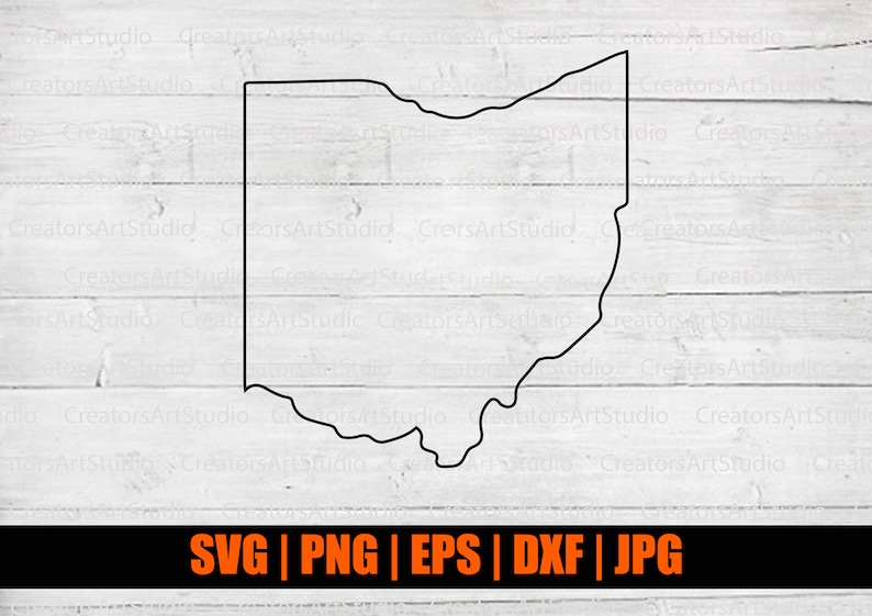 Ohio Outline Svg Png Eps Dxf Jpg Files Clip Art Vector - Etsy