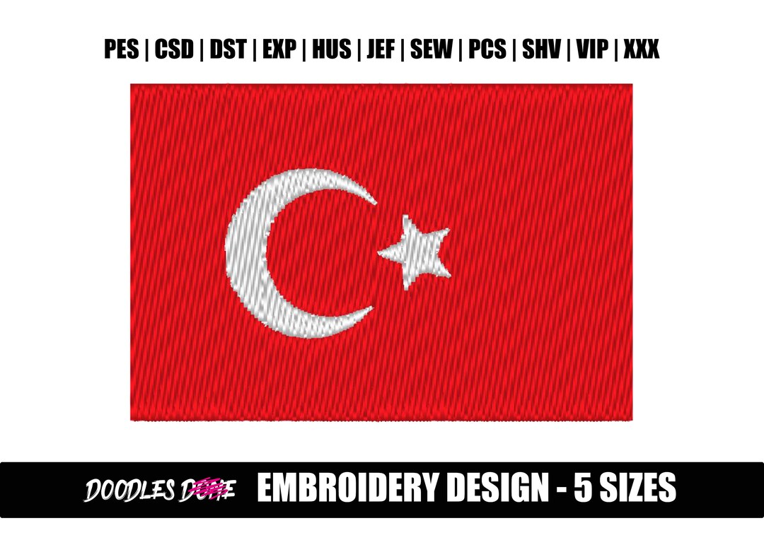 Turkey Flag Machine Embroidery Design | Embroidery Designs | Machine ...