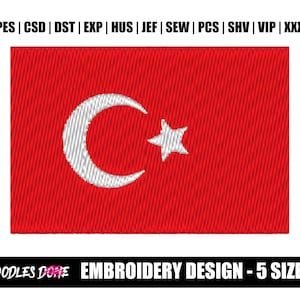 Turkey Flag Machine Embroidery Design | Embroidery Designs | Machine ...