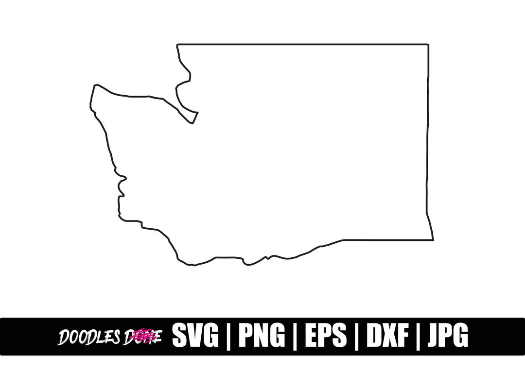 Washington Outline Svg, Png, Eps, Dxf, Jpg Files, Clip Art, Vector ...