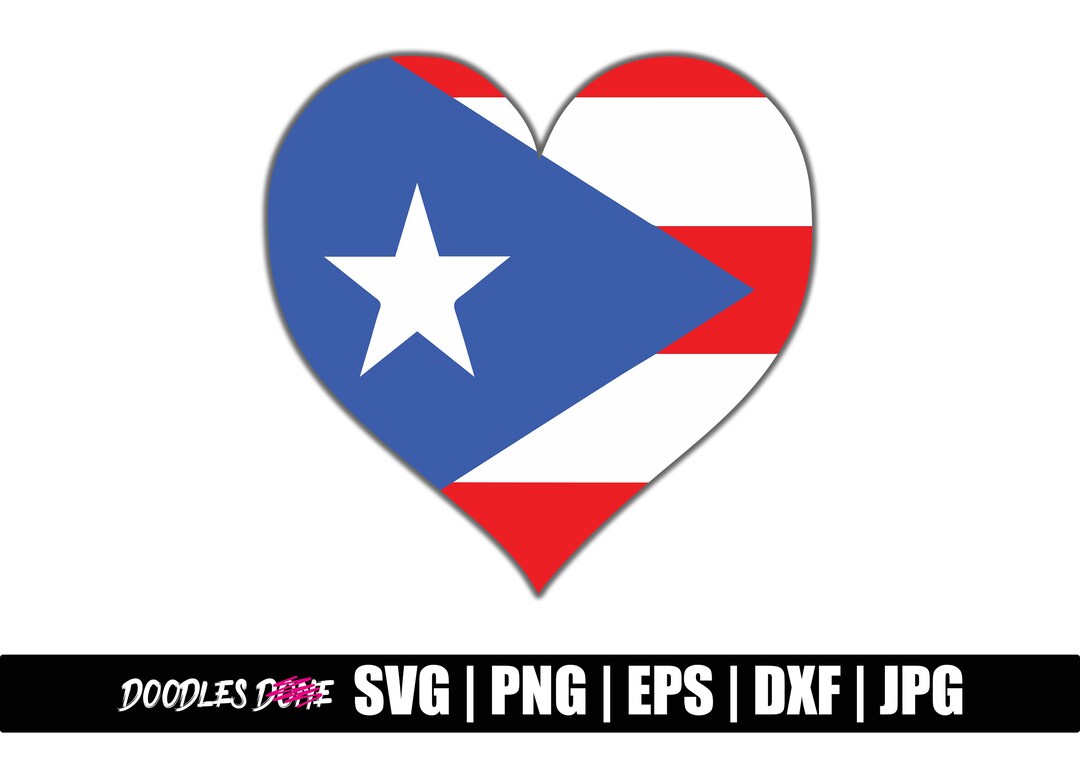 Puerto Rico Heart Flag SVG | Puerto Rico PNG | Puerto Rico Flag Clip ...