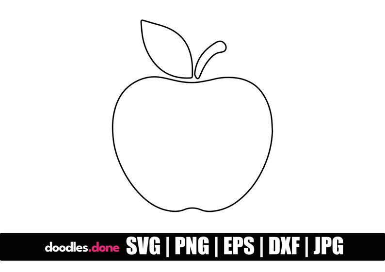 Apple Outline SVG | Apple Outline PNG | Apple Outline Clip Art | Apple ...