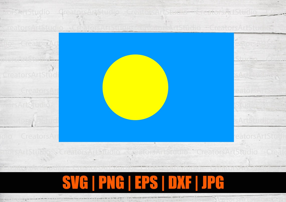 Flag of Palau Svg Png Eps Dxf Jpg Files Instant Download - Etsy