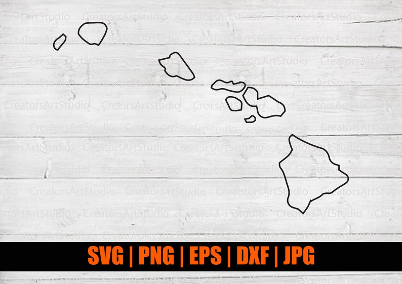 Hawaii Outline Svg Png Eps Dxf Jpg Files Clip Art - Etsy