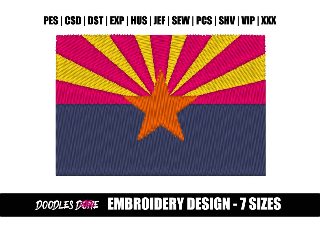 Arizona Flag Embroidery Design INSTANT Download Pes Format - Etsy