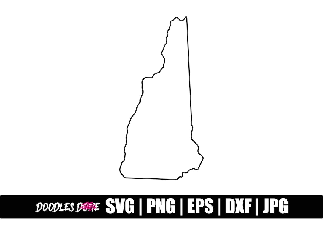 New Hampshire Outline Svg, Png, Eps, Dxf, Jpg Files, Clip Art, Vector ...
