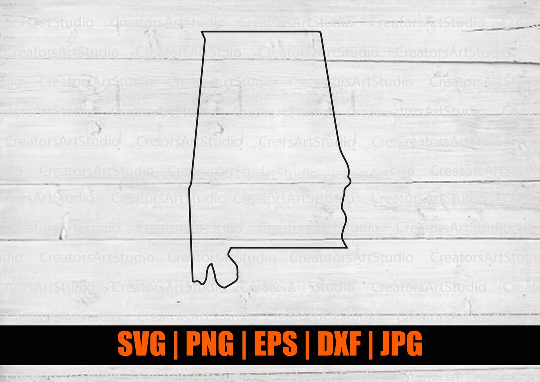 Alabama Outline Svg Png Eps Dxf Jpg Files Clip Art - Etsy Australia