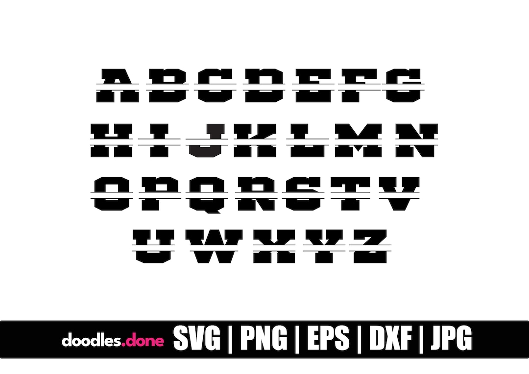 Split Monogram SVG/DXF/PNG | Split Monogram Frame Alphabet | Family ...