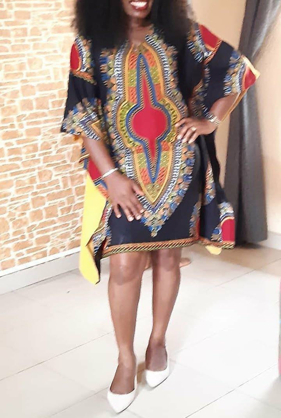 African Print Dress/dashiki Tunic Dress/plain and Pattern/100% Cotton ...