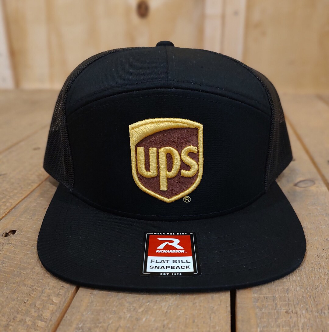 UPS 3D Embroidered Black Trucker Cap – Richardson® 7-panel Hat - Etsy