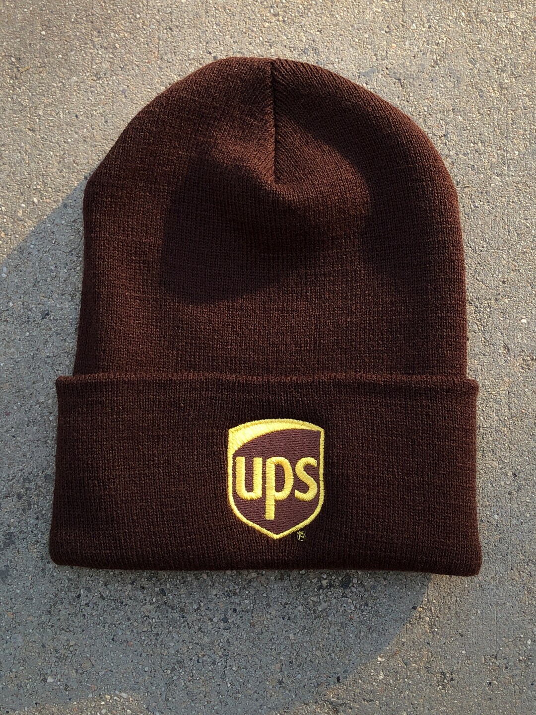 YUPOONG UPS 12 Brown Knit Beanie / UPS Embroidered Beanie - Etsy