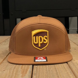 Richardson ® UPS 3D Embroidered 7 Panel Trucker Cap / Caramel Cap - Etsy