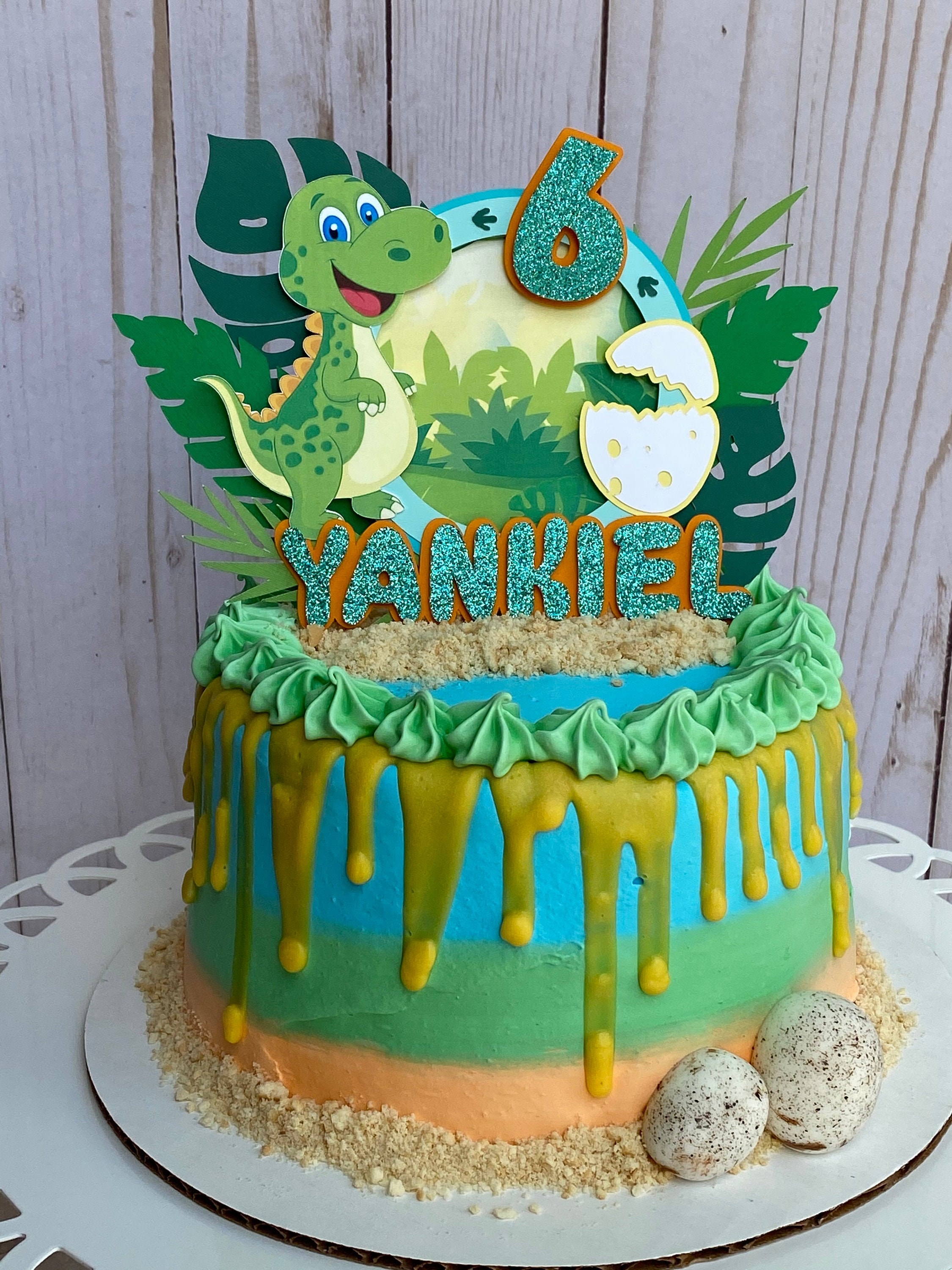 Bebé Dino Cake Topper Topper De Pastel De Dinosaurio Etsy