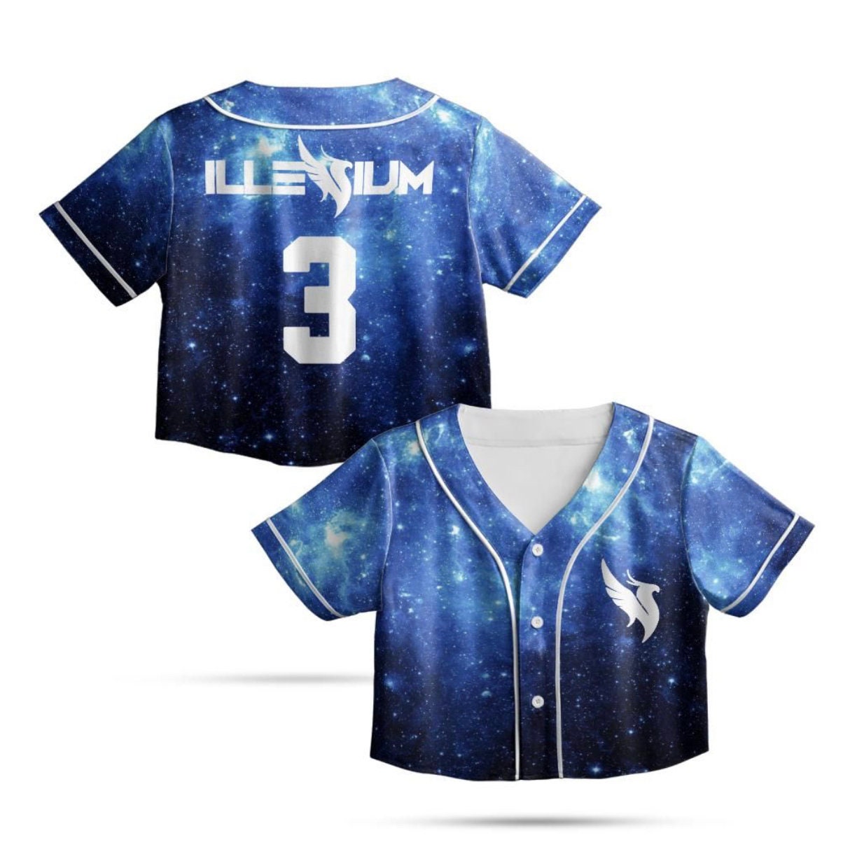 Illenium Crop Jersey (blue/black Stars) - Etsy