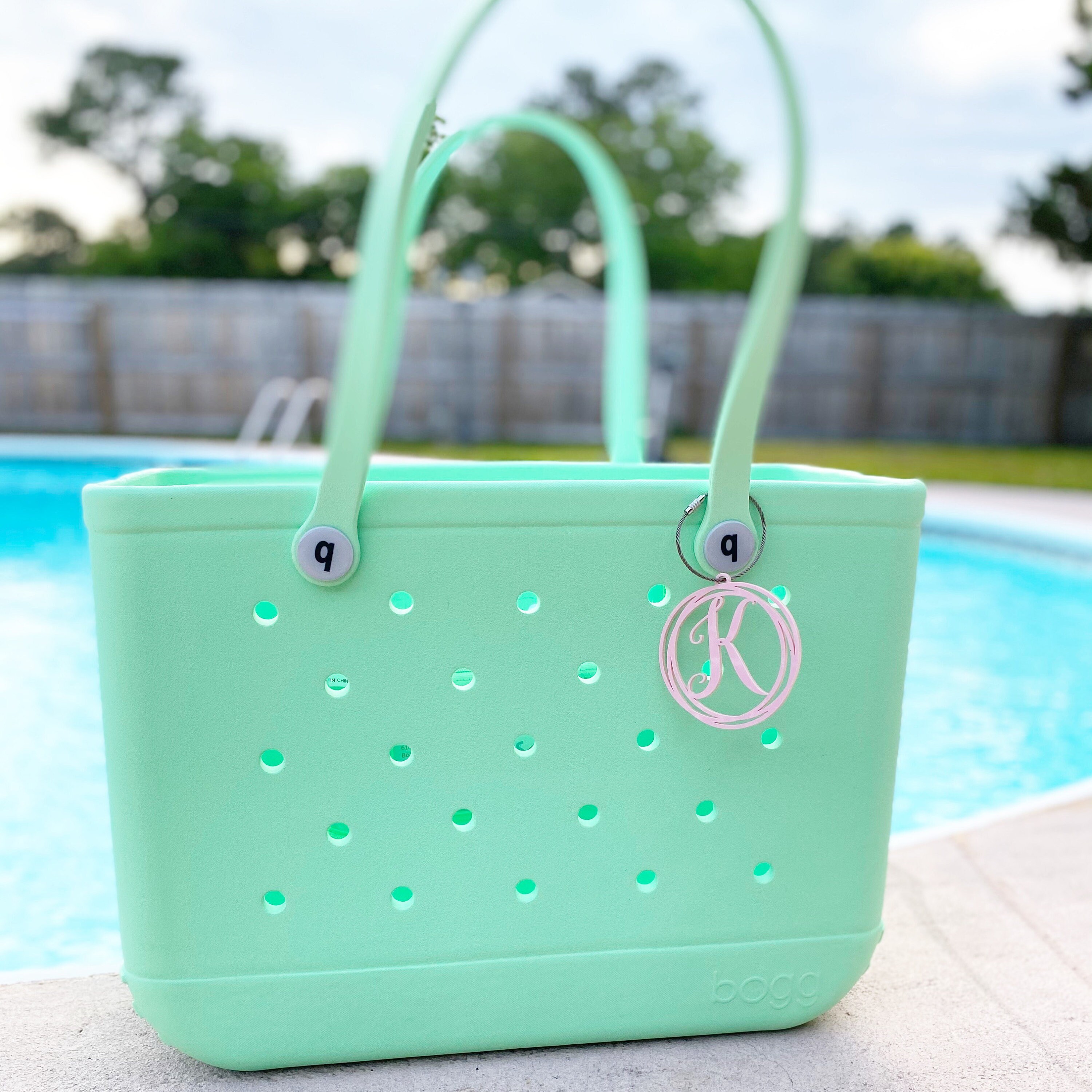 Initial Beach Tote Tag Acrylic Bag Tag for Pool Bag Backpack - Etsy